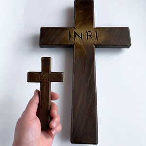 Small and Large Crosses Wall Decor, Wood Simple Cross, Orthodox INRI ...