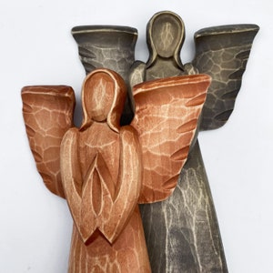 Wooden Wall Angel Carved Farmhouse Decor, Angel Wooden Religious Gift ...