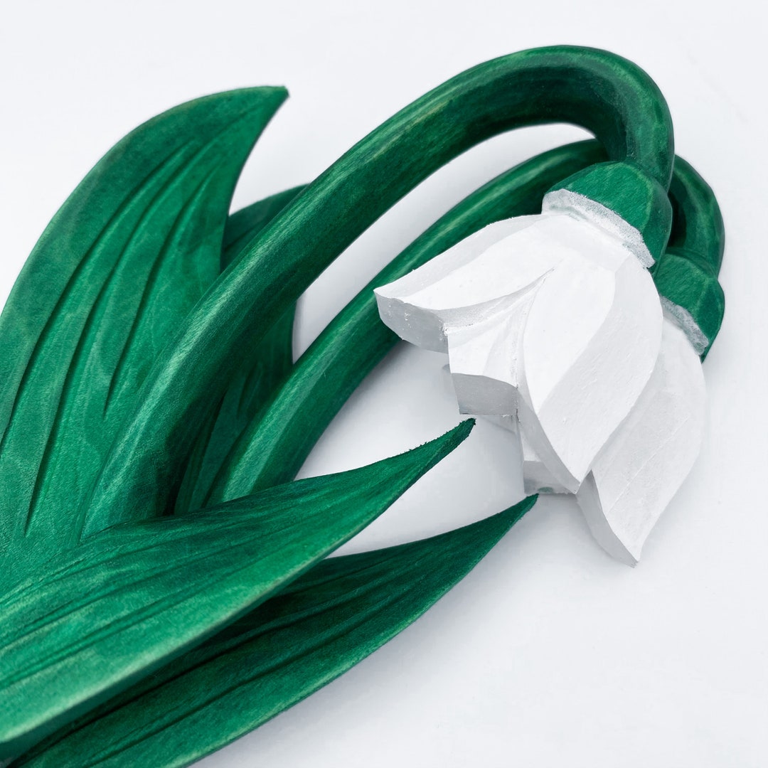 Wooden Snowdrop, Small Wooden Flowers, Carved Flower, Wood Flowers Wall ...