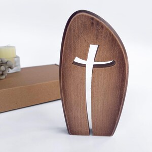 Small Standing Cross, Solid Wood Christian Cross for Home Decor, Cross ...
