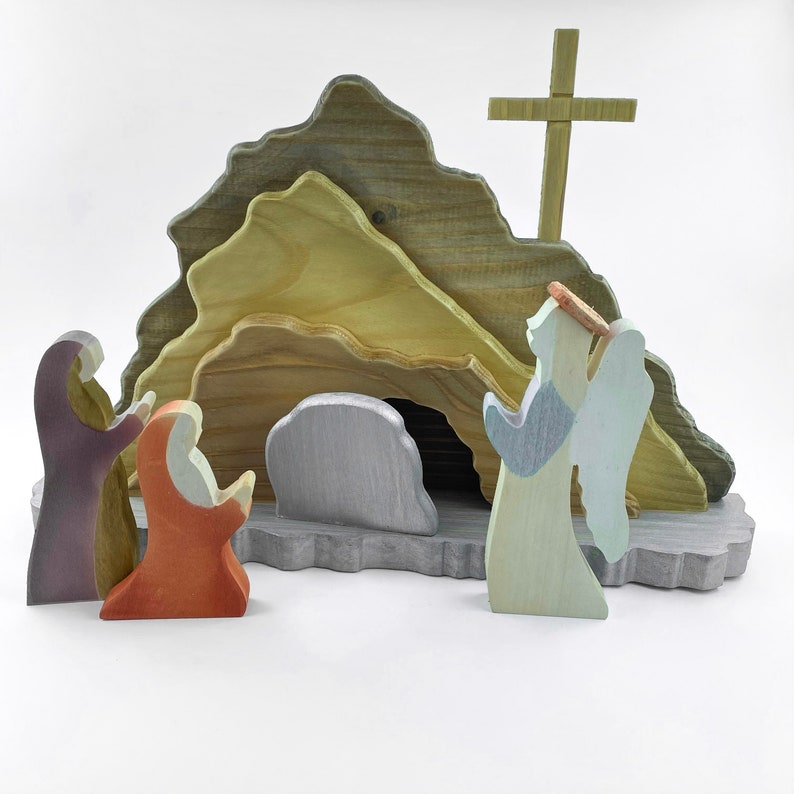 Wood Easter Set Nativity Wood Decor Nativity Scene Modern - Etsy