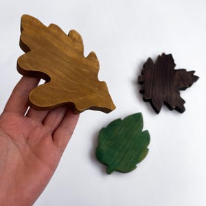 Wooden Large Leaves Rustic Fall Thanksgiving Decorations, Painted Set ...