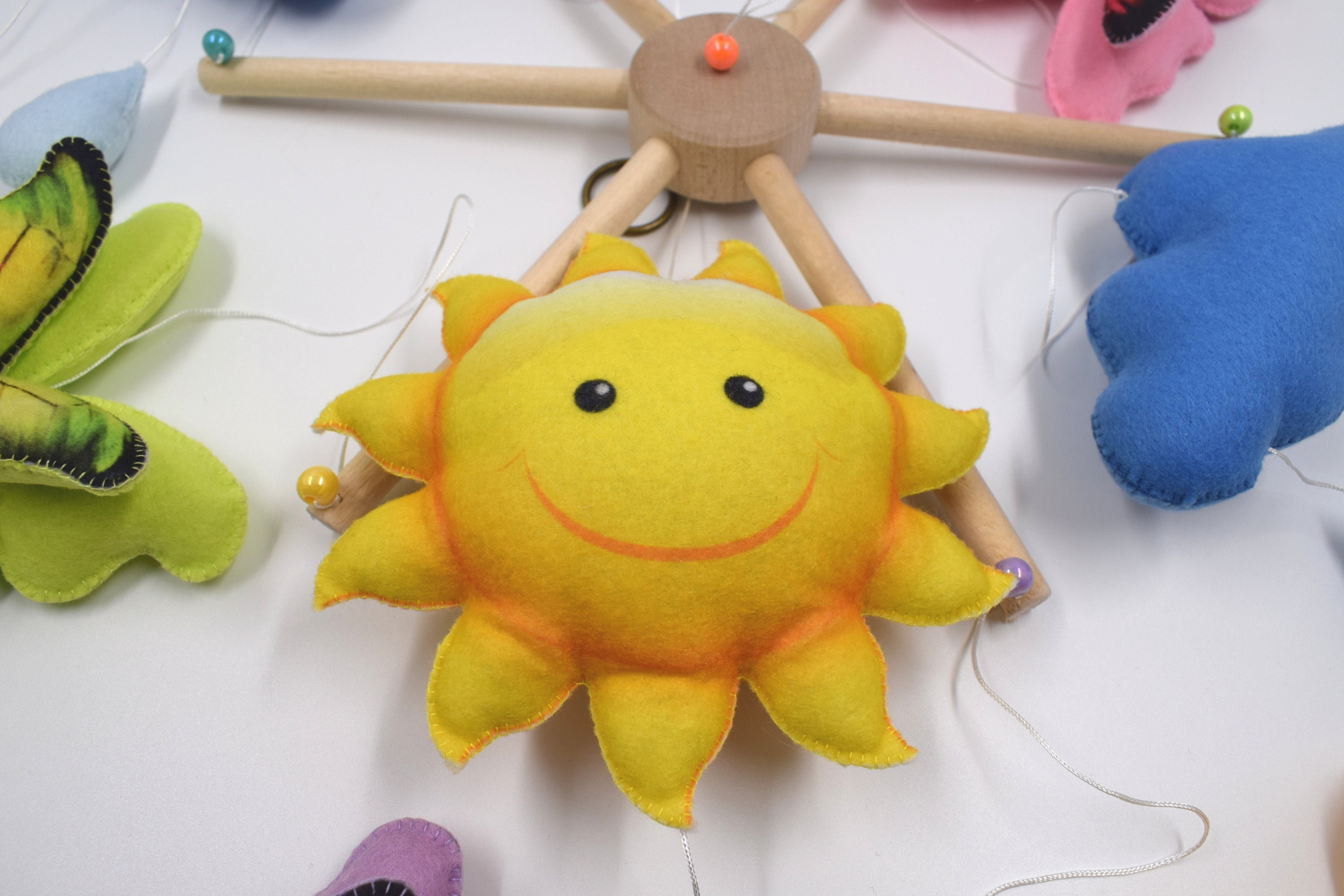 Baby Butterflies Mobile, Sun Mobile, Clouds Mobile, Baby Crib Mobile ...