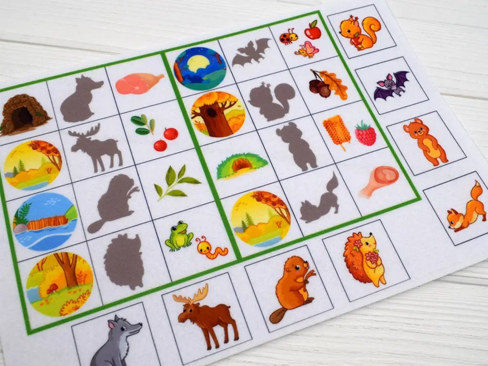 Educational Game for Children what Do I Eat and Where Do I Live - Etsy