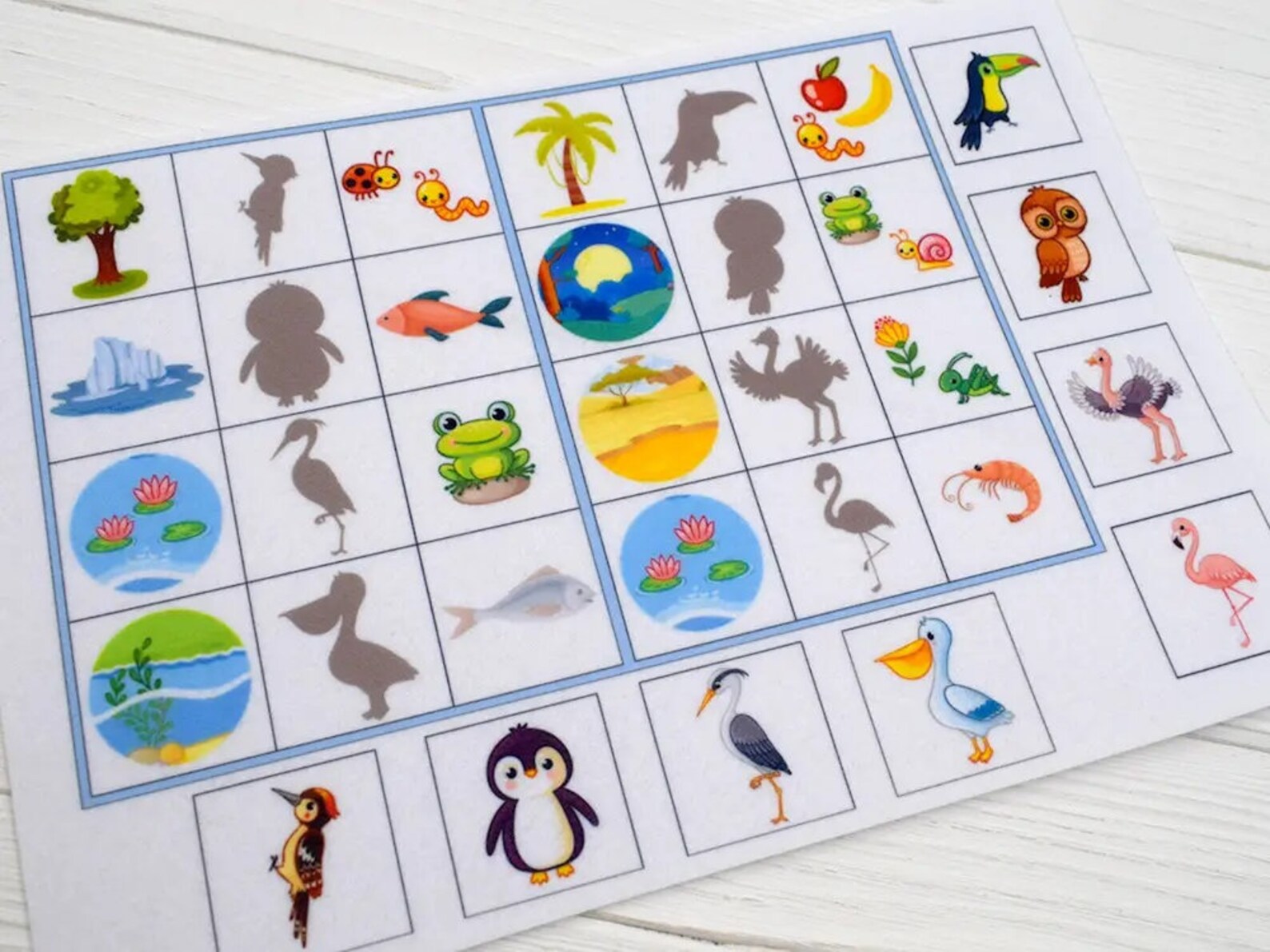 Educational Game for Children what Do I Eat and Where Do I Live - Etsy