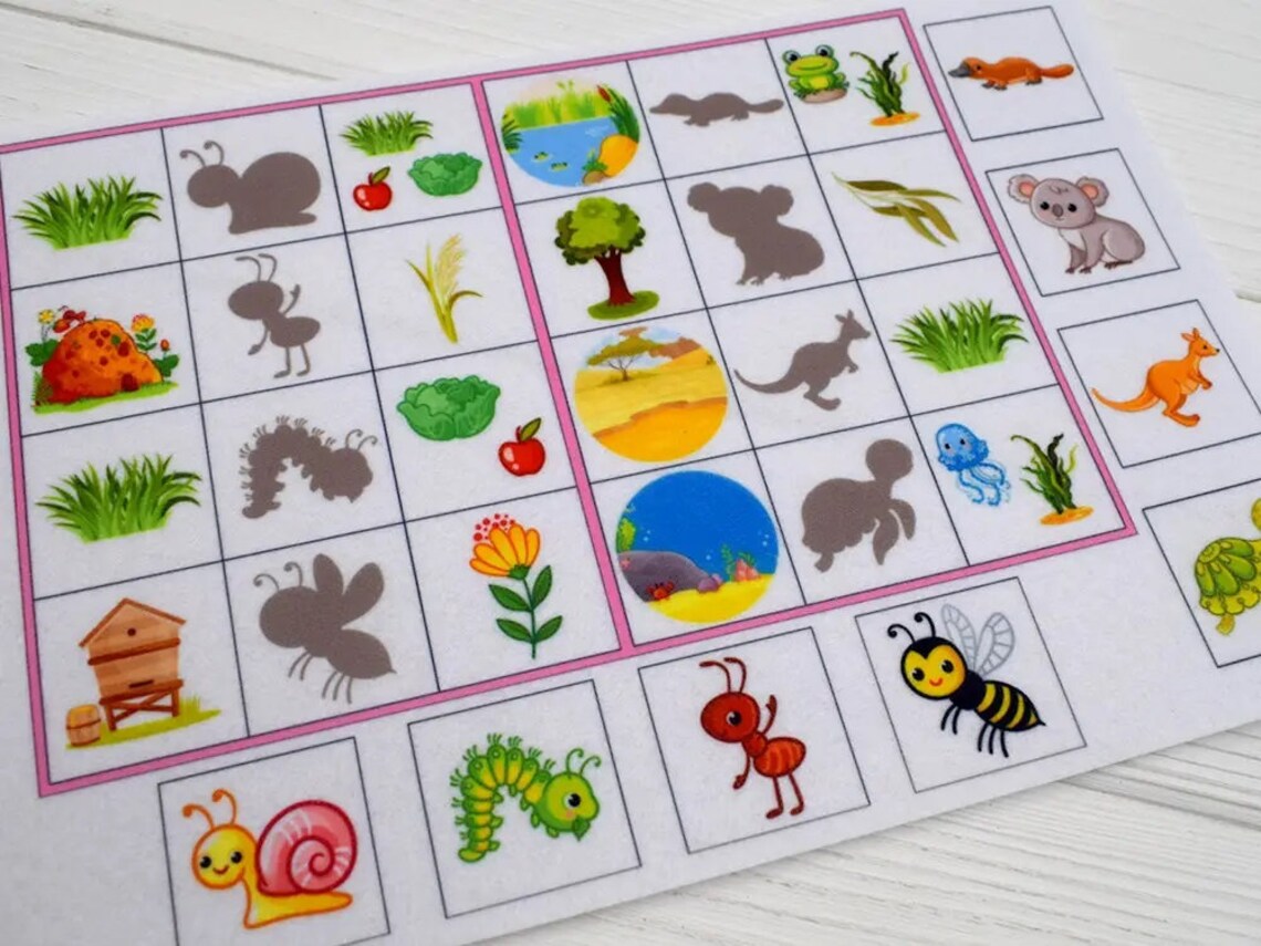 Educational Game for Children what Do I Eat and Where Do I Live - Etsy