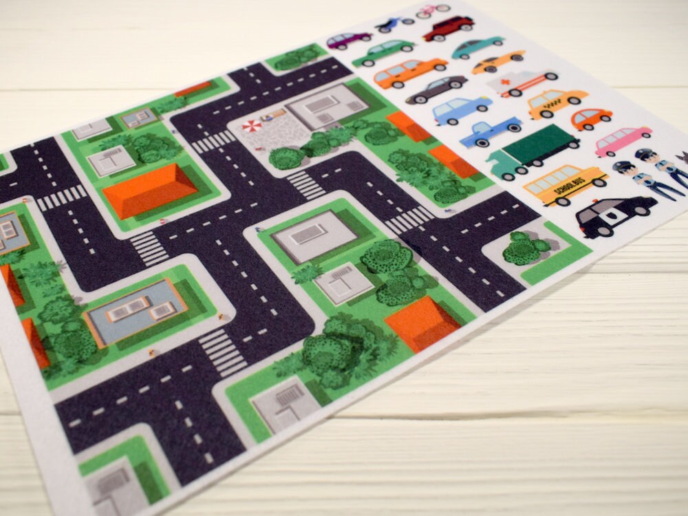 Felt Board Game cars and Roads - Etsy