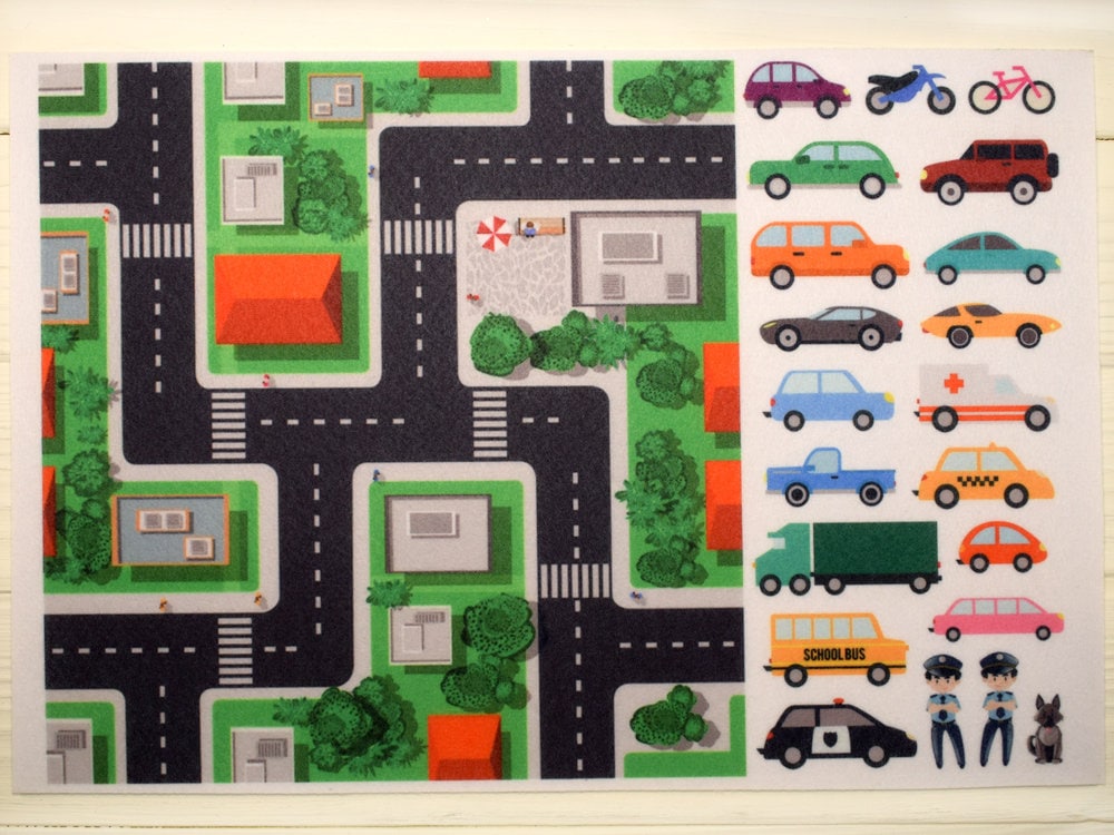 Felt Board Game cars and Roads - Etsy