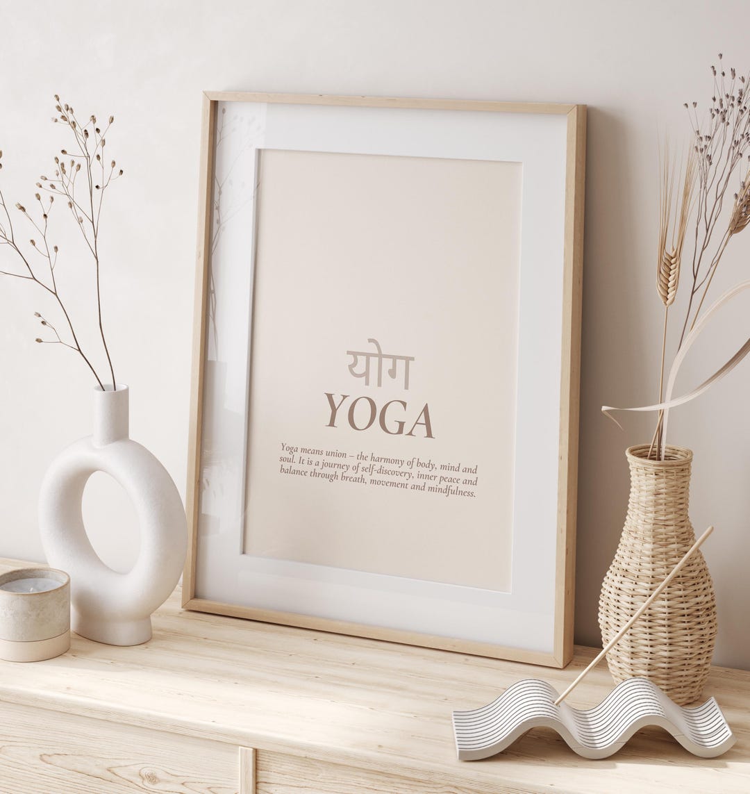 Yoga Poster – Meaning of Yoga, Spiritual Art, Mindfulness Decor ...
