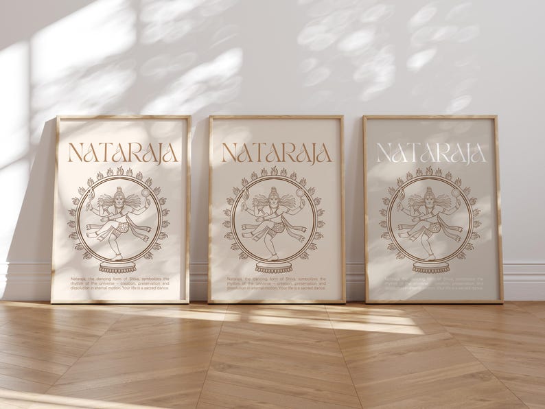 Nataraja Shiva Poster, Cosmic Dance of Creation, Hindu Wall Art With ...