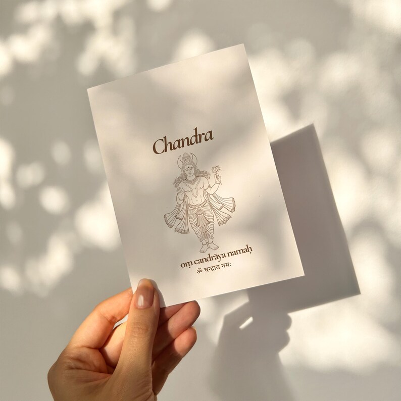 Chandra Poster, Hindu God Chandra, Spiritual Wall Art, Yoga Decor ...