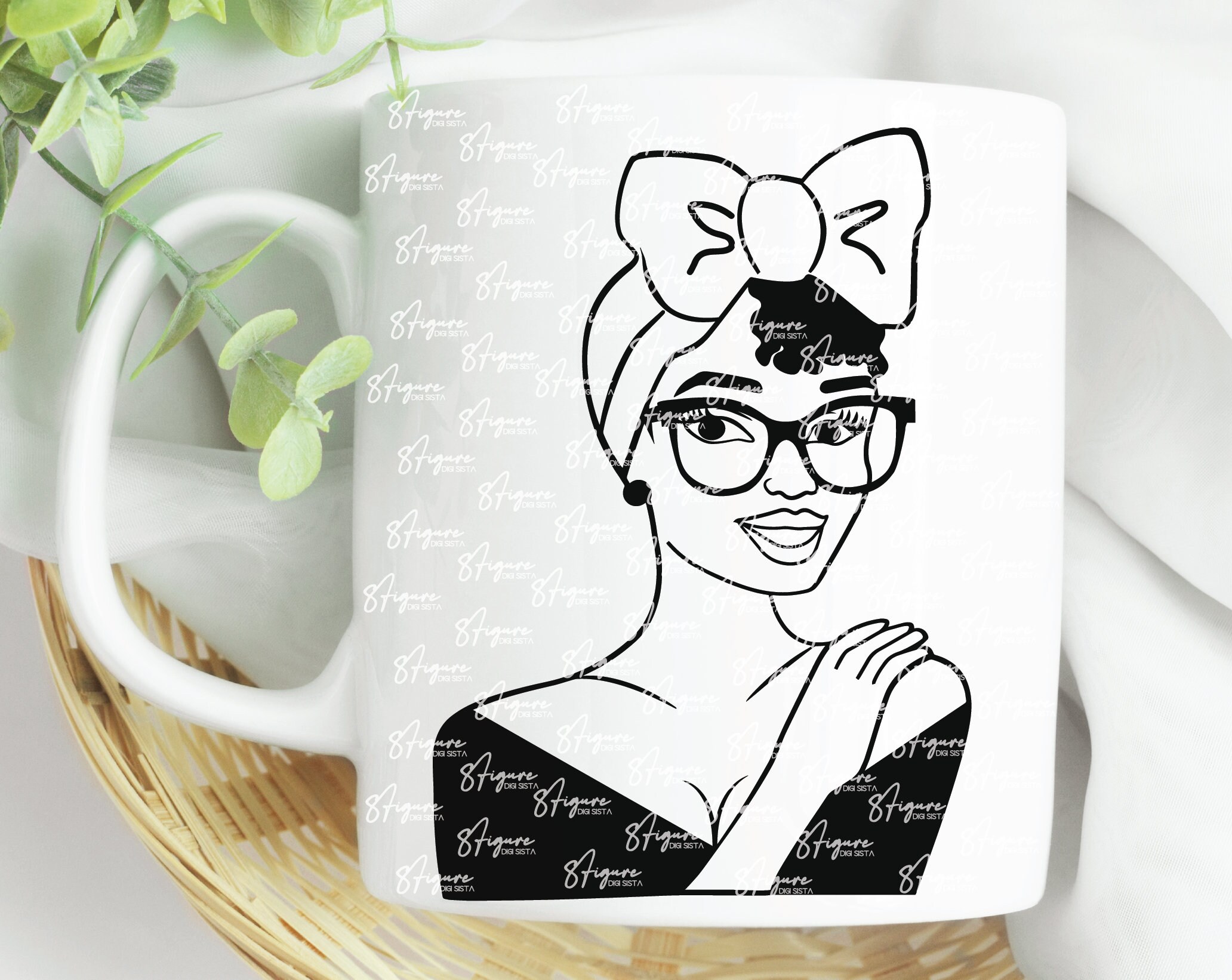 Monique Decal| African American Woman Decal| Bling Mug Decal| Black ...