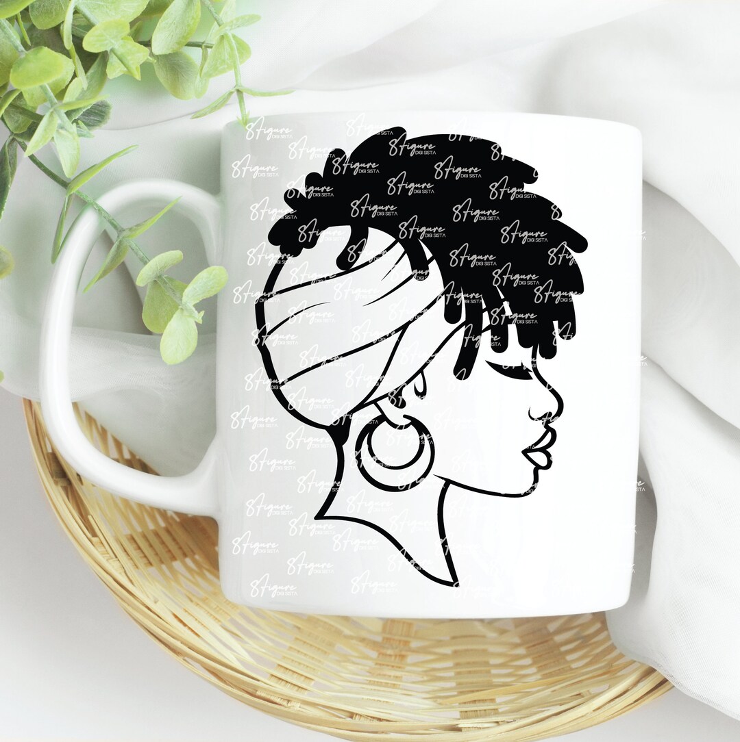Sharon 2 Decal| African American Woman Decal| Bling Mug Decal| Nubian ...