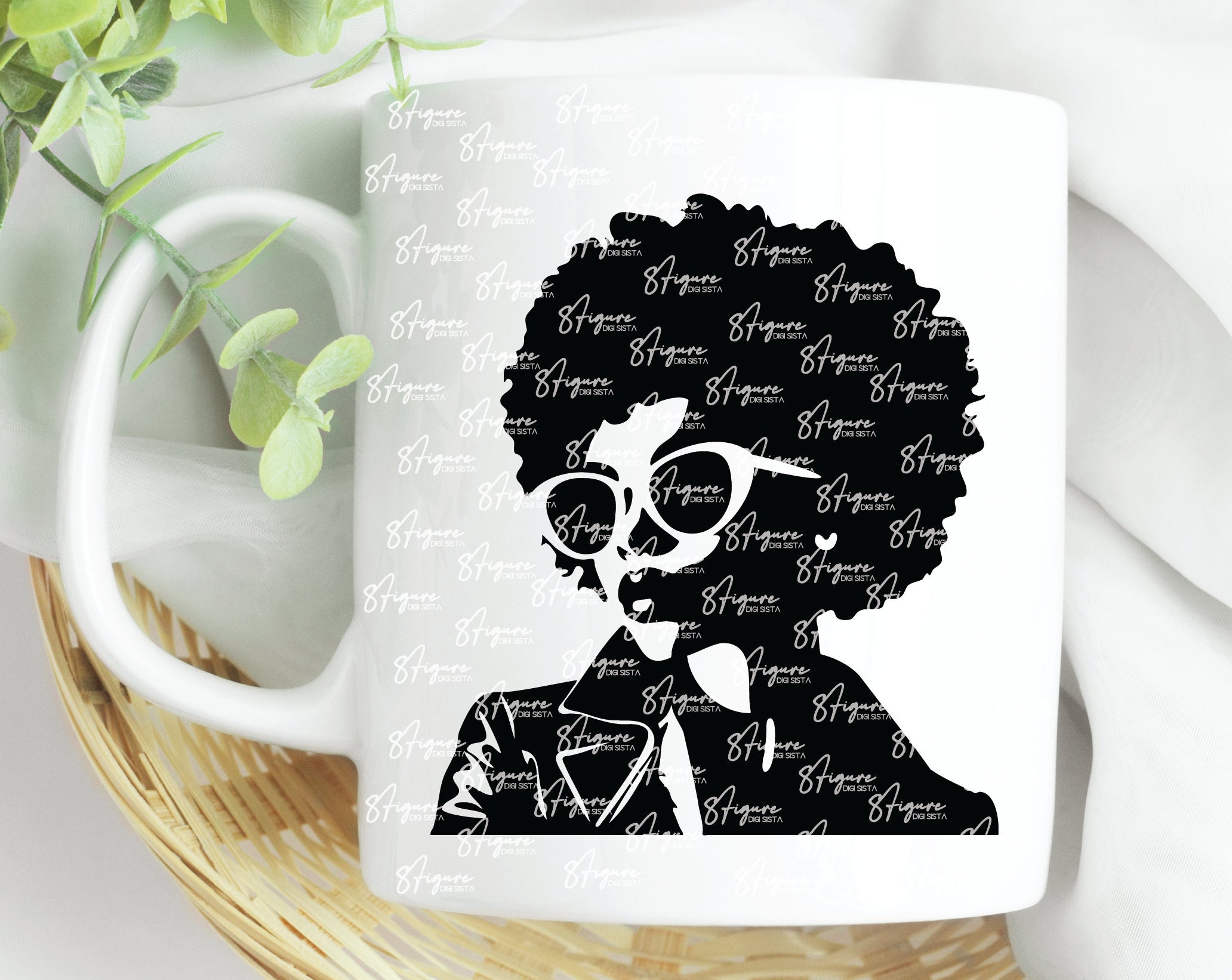 Emma Decal| African American Woman Decal| Bling Mug Decal| Black Woman ...