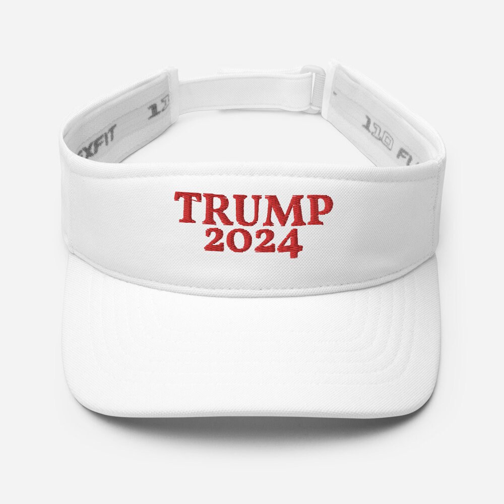 TRUMP 2024 Embroidered Visor White With Red Embroidery - Etsy