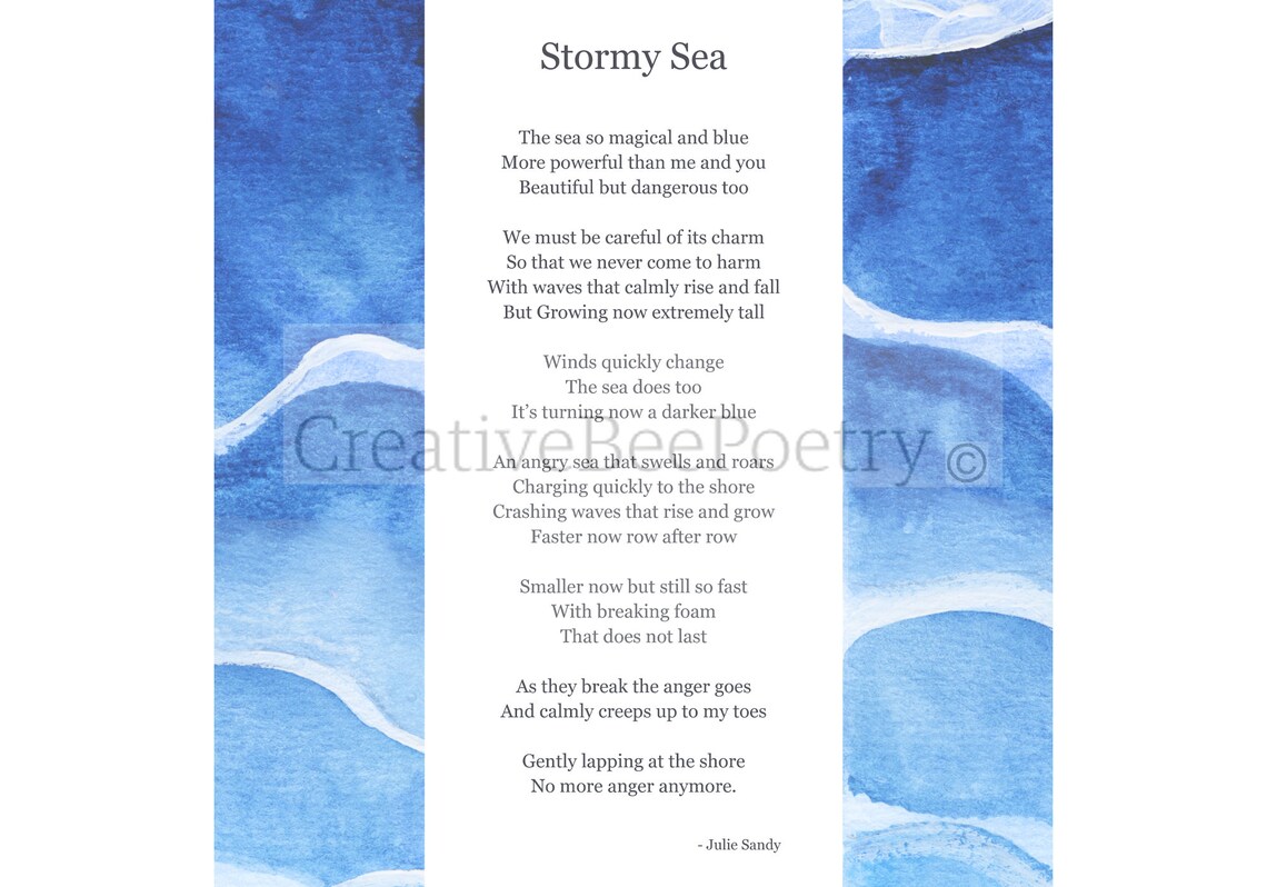 Stormy Sea - A Beautifully Wriitten Unique Piece of Poetry- Gift ...