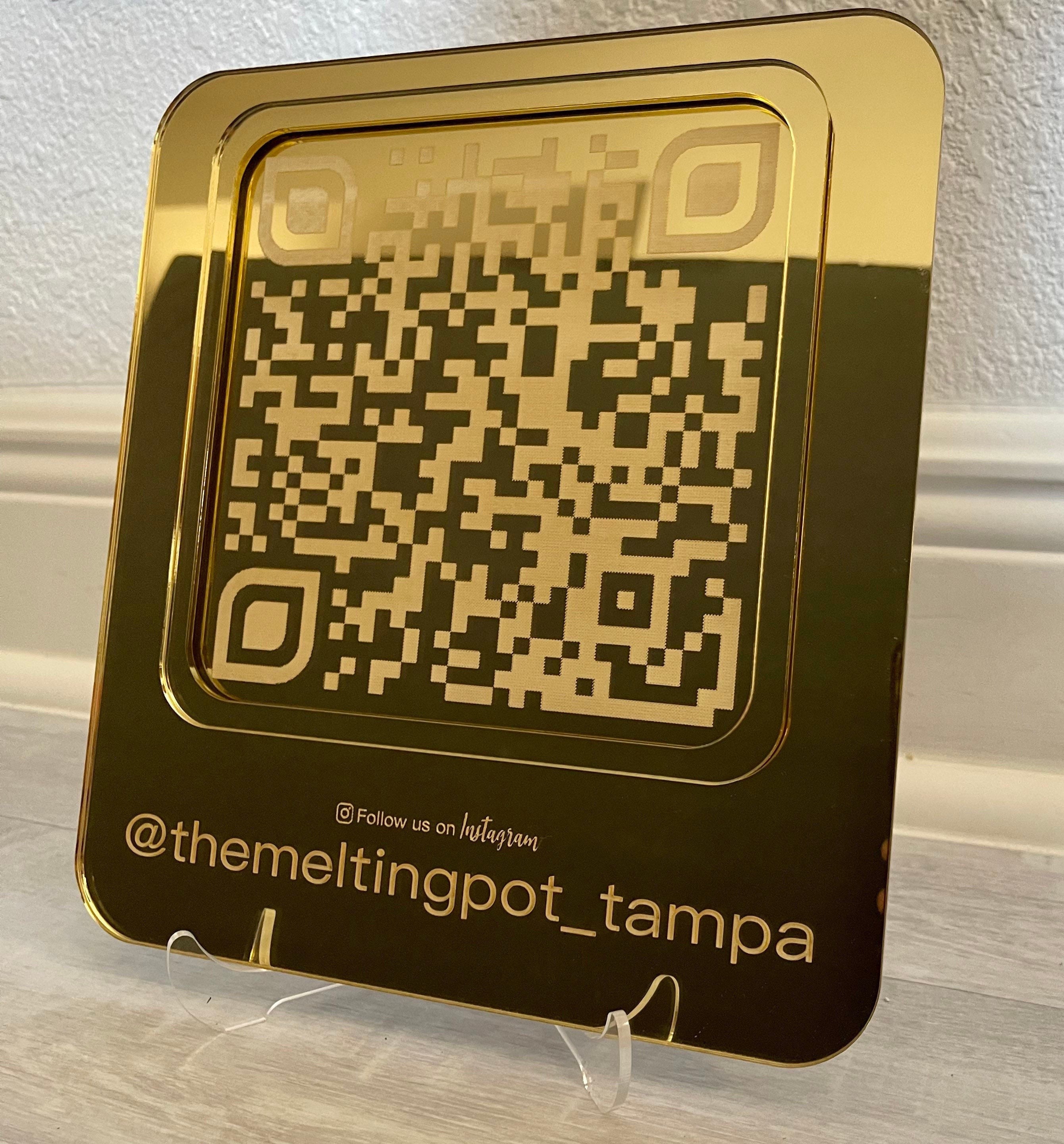 QR Code Display Sign for Business Social Media Restaurant Salon ...