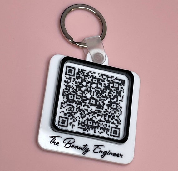 Scannable QR Code Keychain 3D Acrylic QR Code Scan to Pay - Etsy