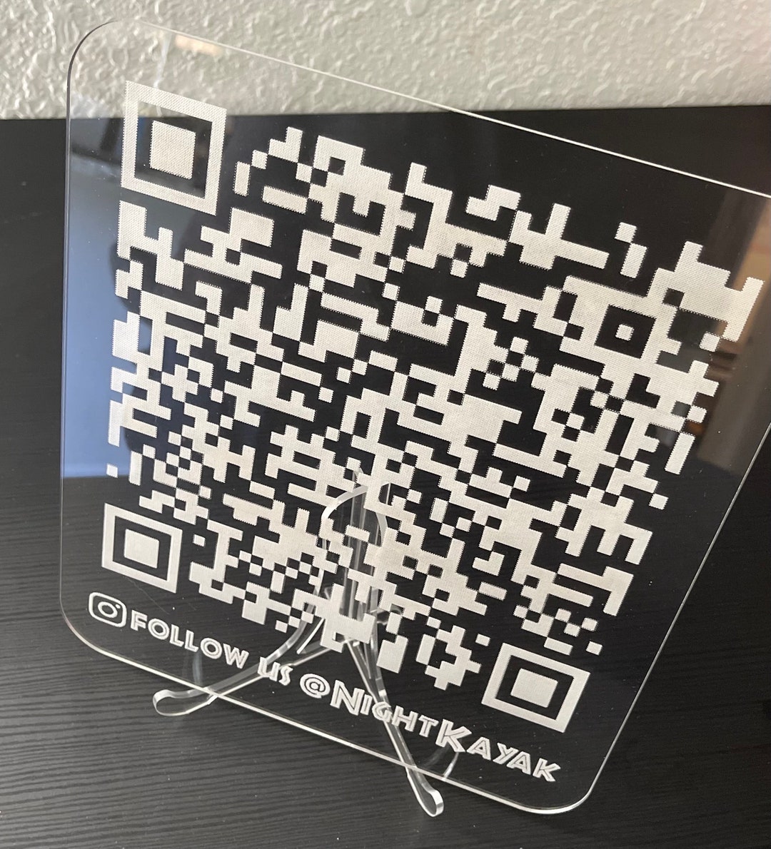 QR Code Display Sign for Business Social Media Restaurant - Etsy
