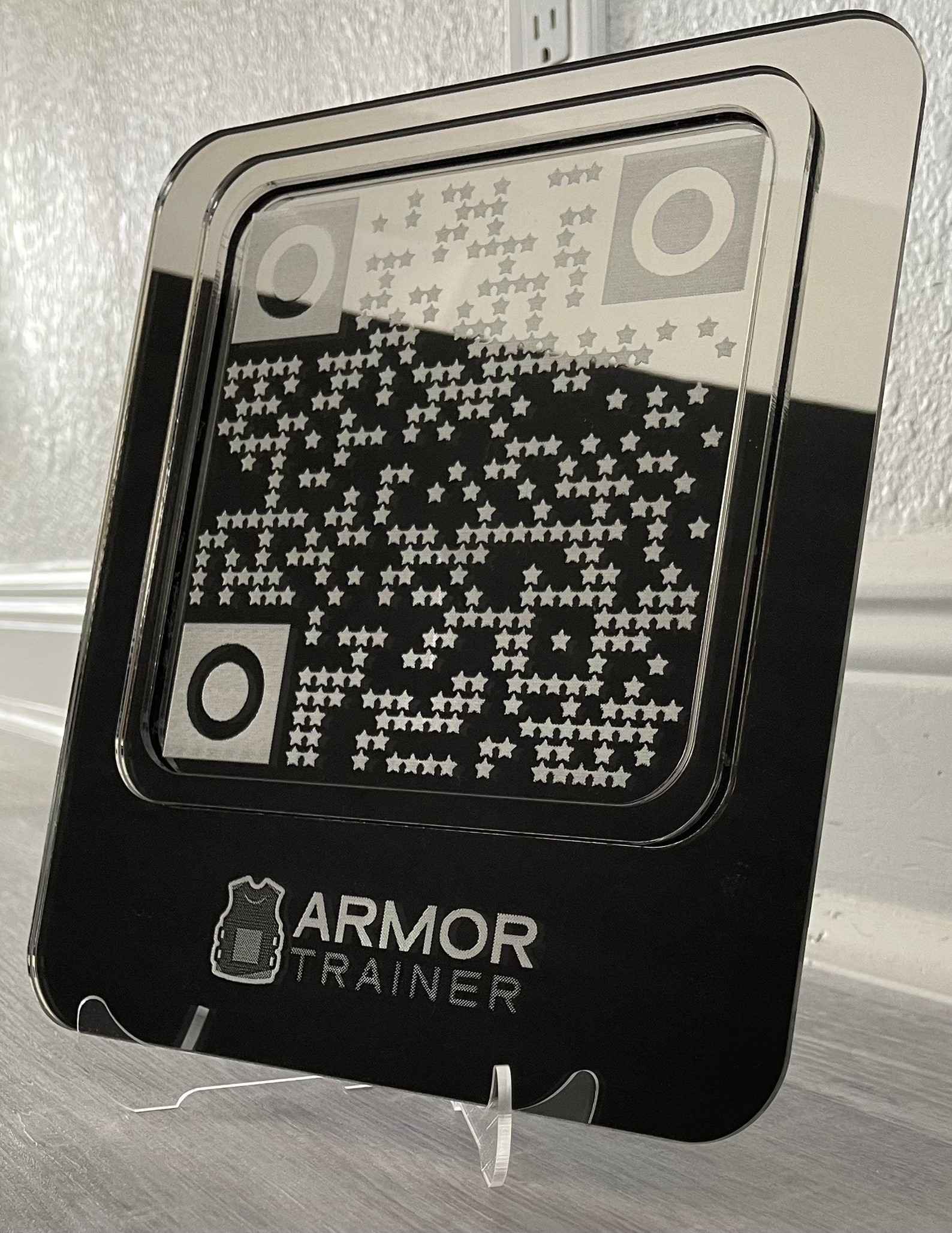 QR Code Display Sign for Business Social Media Restaurant Salon ...