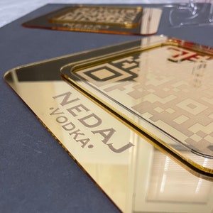 QR Code Display Sign for Business Social Media Restaurant Salon ...