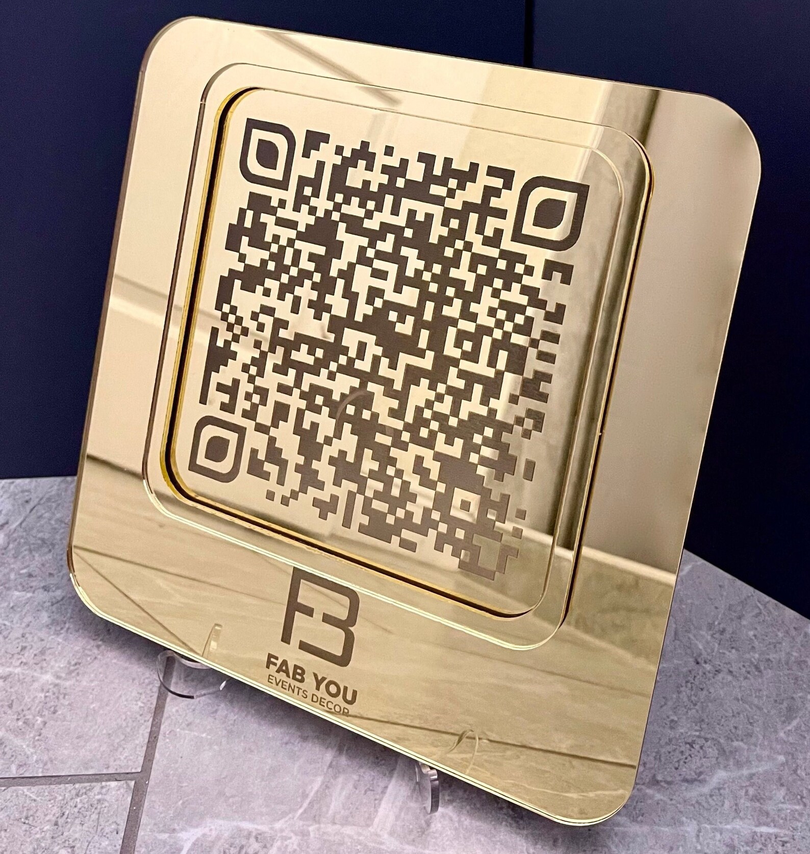 QR Code Display Sign for Business Social Media Restaurant Salon ...