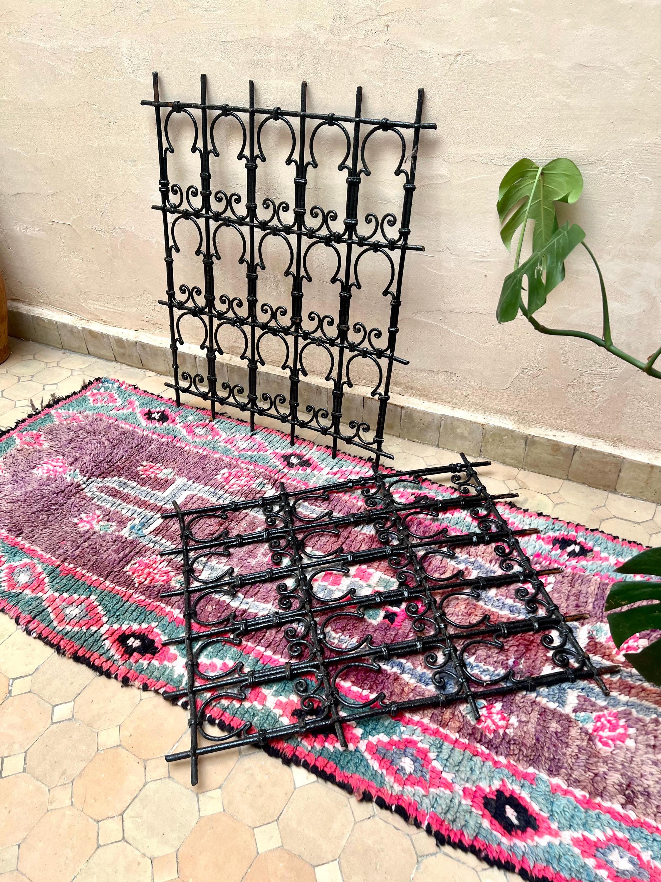 Hand-forged Moroccan Iron Window Grill: Boho Wrought Iron Wall Decor - Etsy
