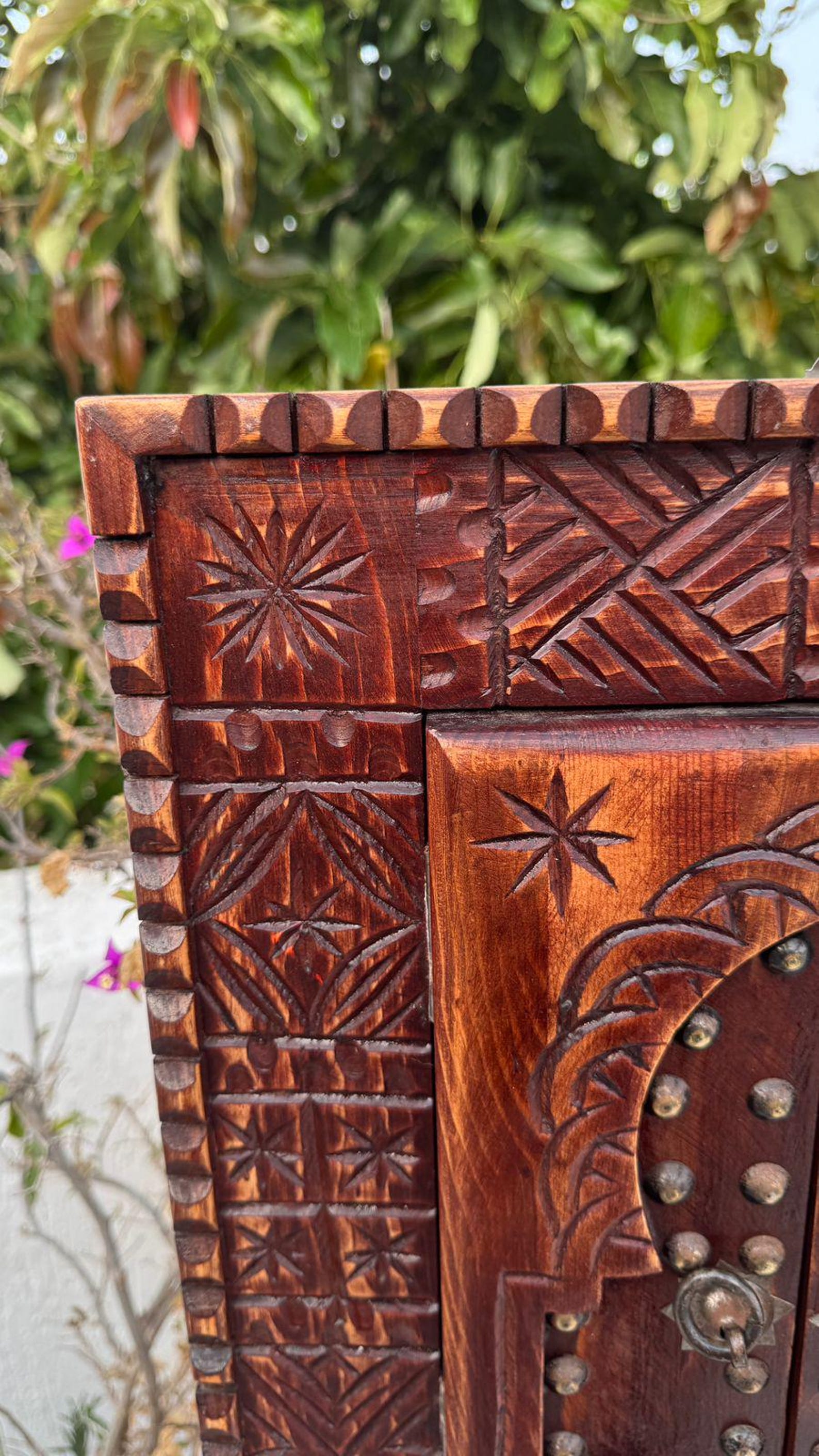 Handcrafted Moroccan Cedar Wood Window Frame: Wall Decor, Mirror, or ...