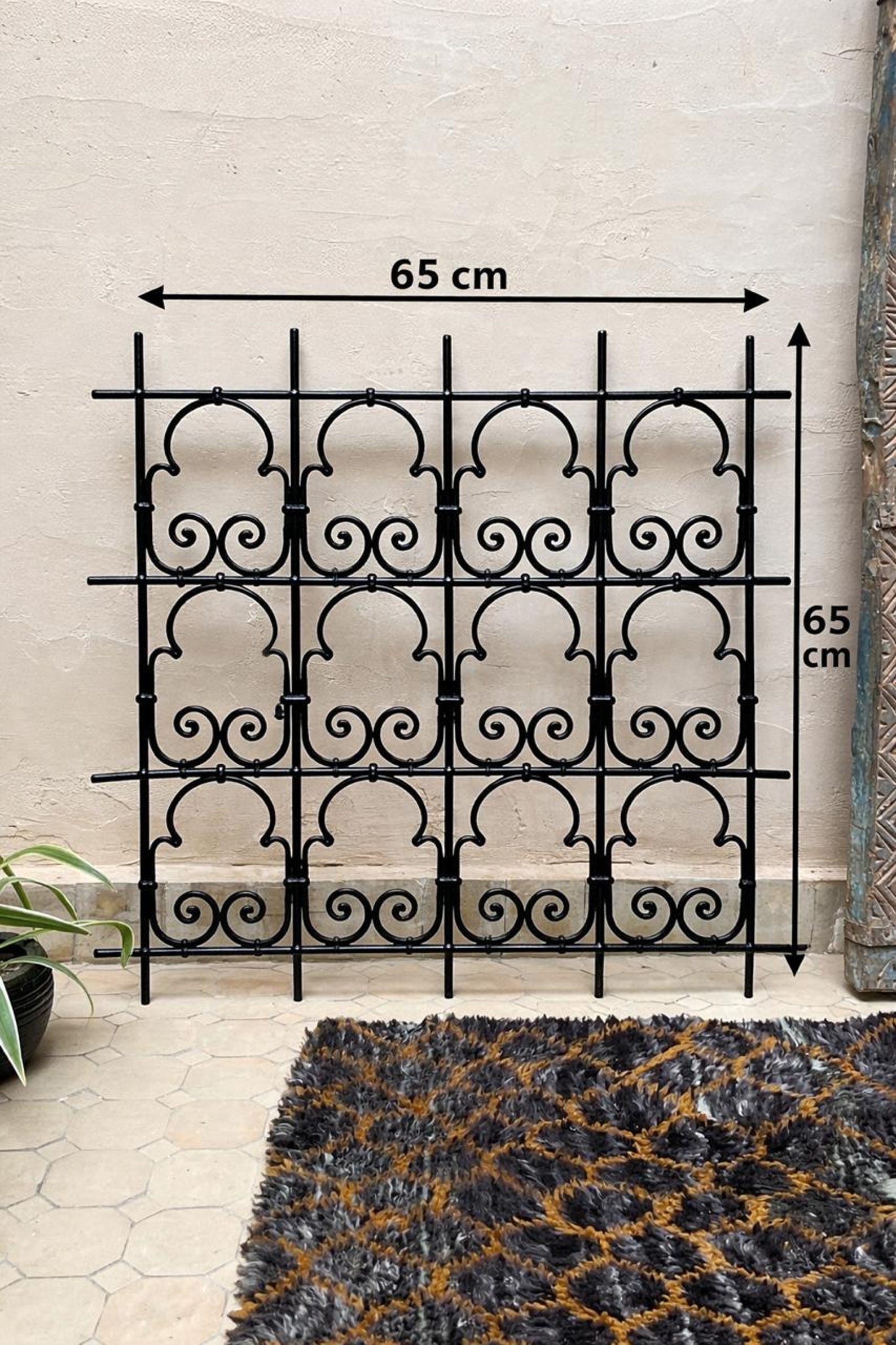 Hand-forged Moroccan Iron Window Grill: Boho Wrought Iron Wall Decor - Etsy