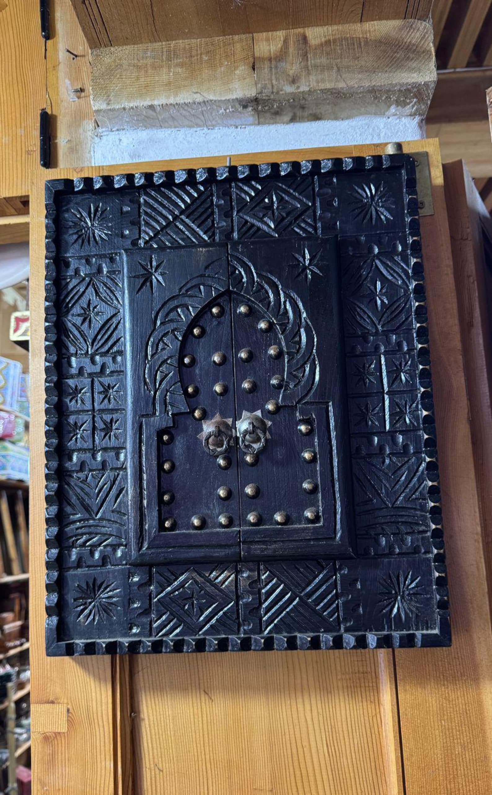 Handcrafted Moroccan Cedar Wood Window Frame: Wall Decor, Mirror, or ...