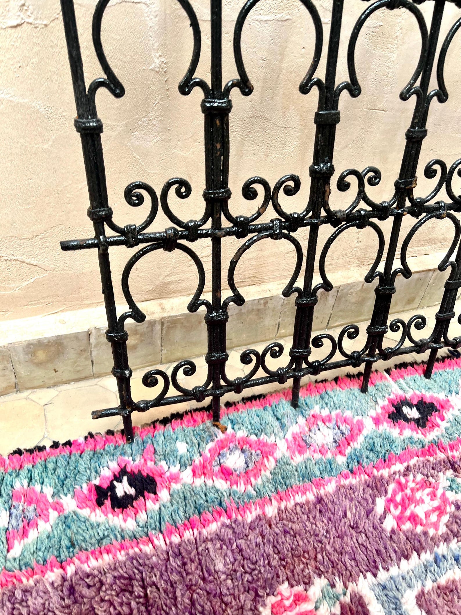 Hand-forged Moroccan Iron Window Grill: Boho Wrought Iron Wall Decor - Etsy