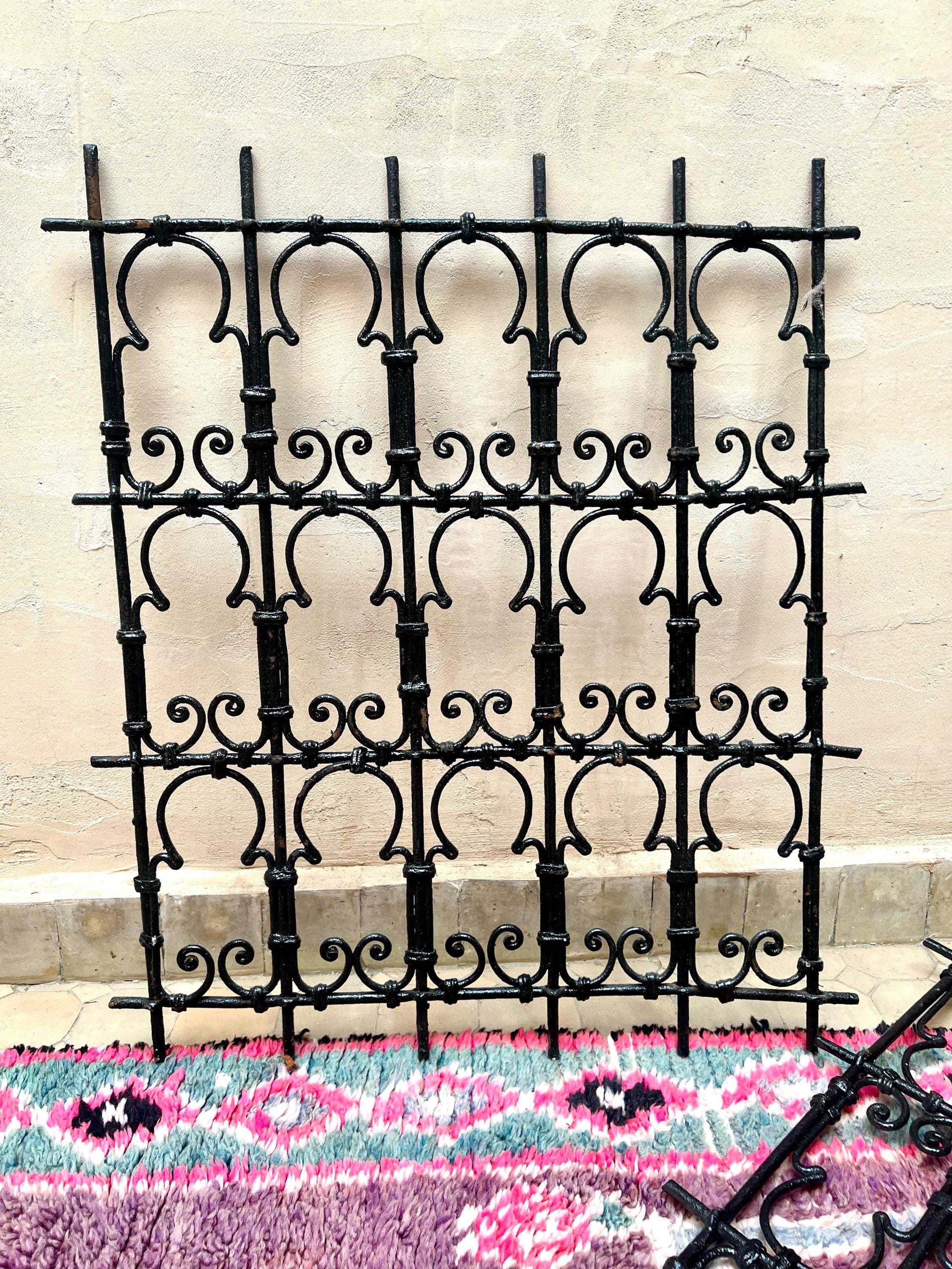Hand-forged Moroccan Iron Window Grill: Boho Wrought Iron Wall Decor - Etsy