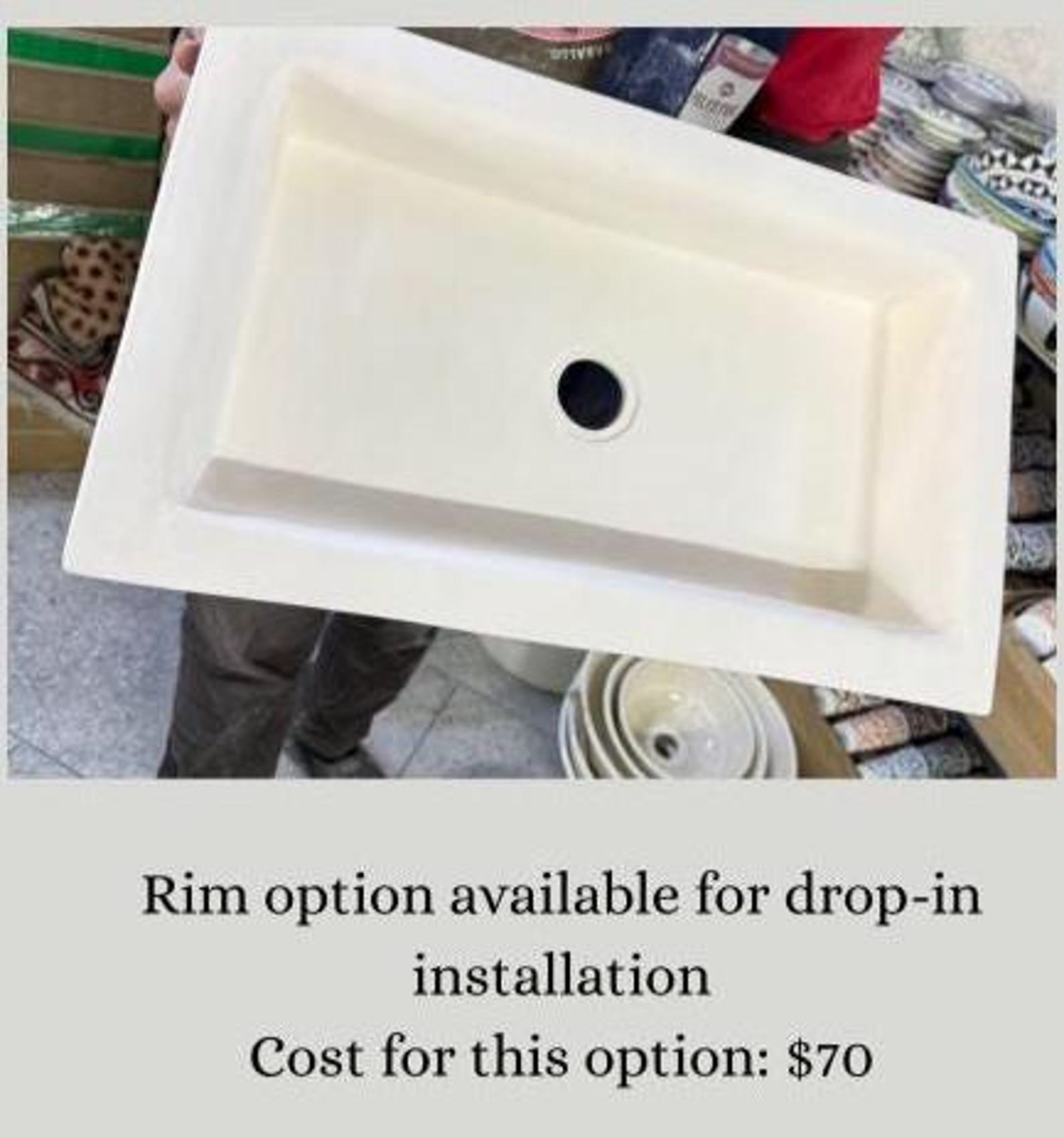 Moroccan Fish Scale Ceramic Sink: Rectangular Beige Washbasin, Free ...