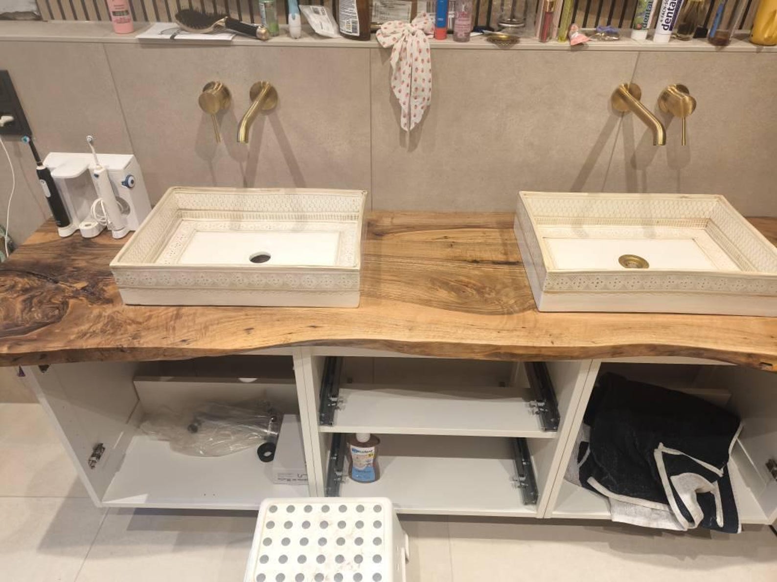 Moroccan Fish Scale Ceramic Sink: Rectangular Beige Washbasin, Free ...