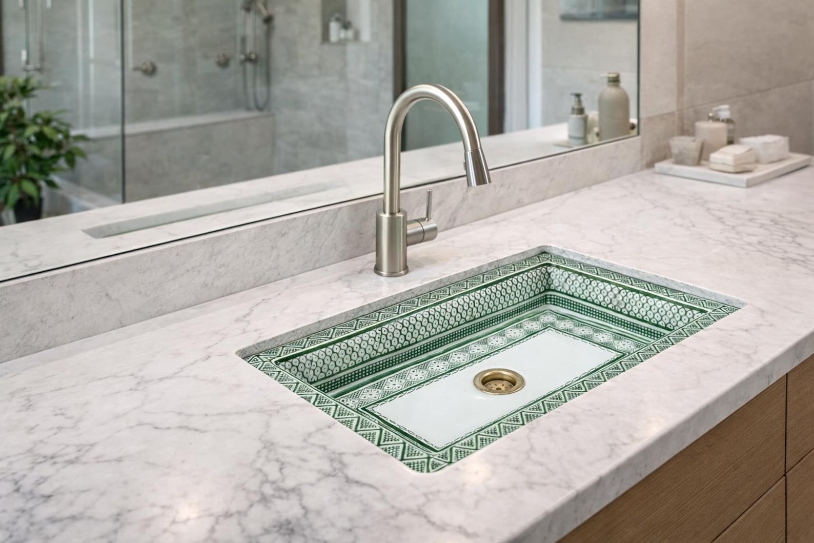 Handmade Moroccan Ceramic Sink: Fish Scale Design With Rim - Etsy