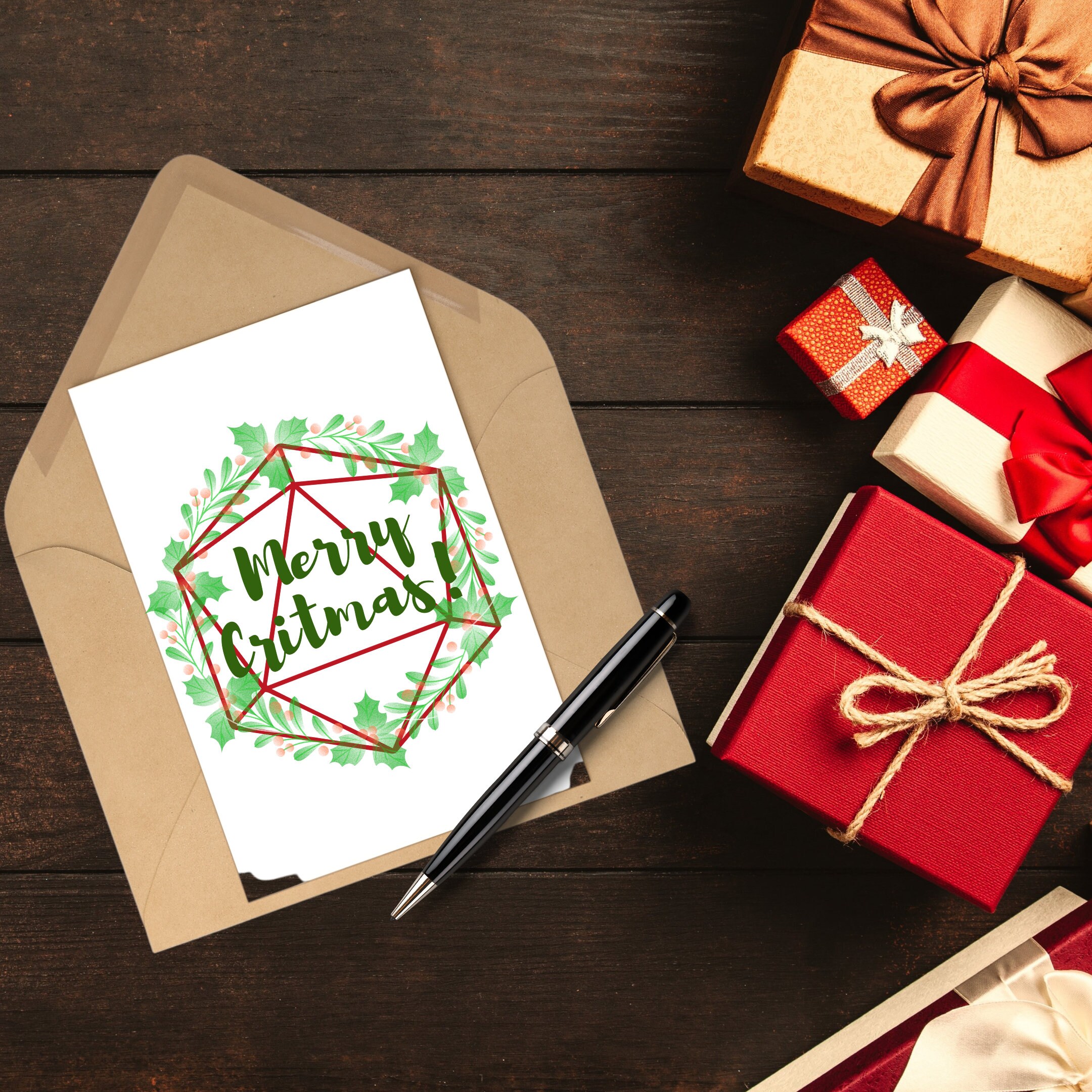 DND Christmas Card Merry Critmas Dungeons and Dragons Card - Etsy UK