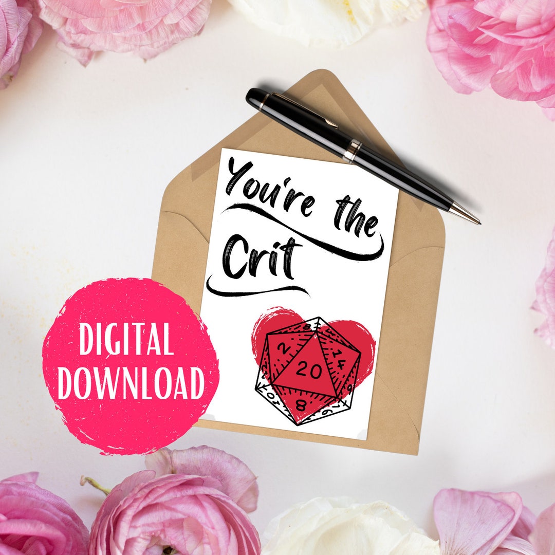 DIGITAL DOWNLOAD You're the Crit Dungeons and Dragons Card Printable ...