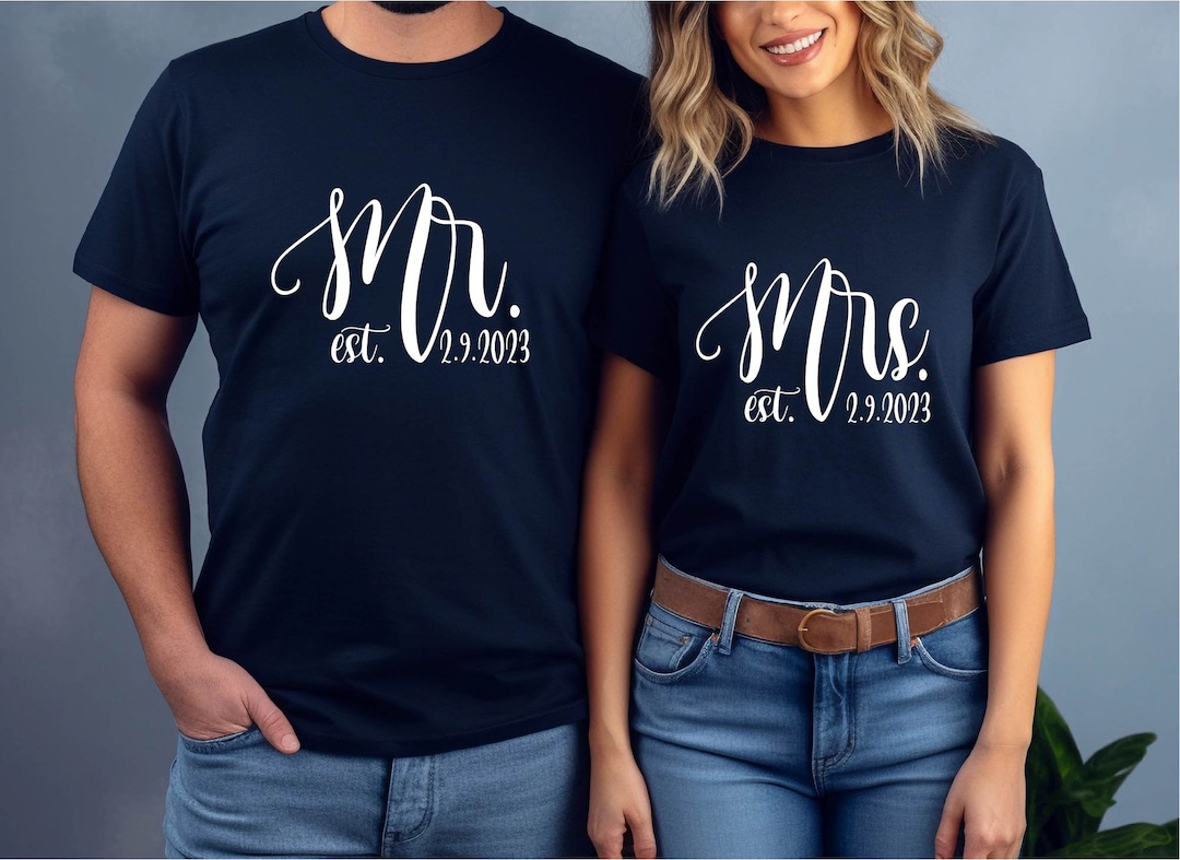 Mr and Mrs T Shirts, Personalized Mr and Mrs Wedding T Shirts, Newlywed ...