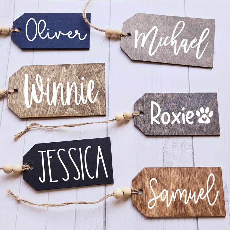 Wooden Name Tags - Etsy