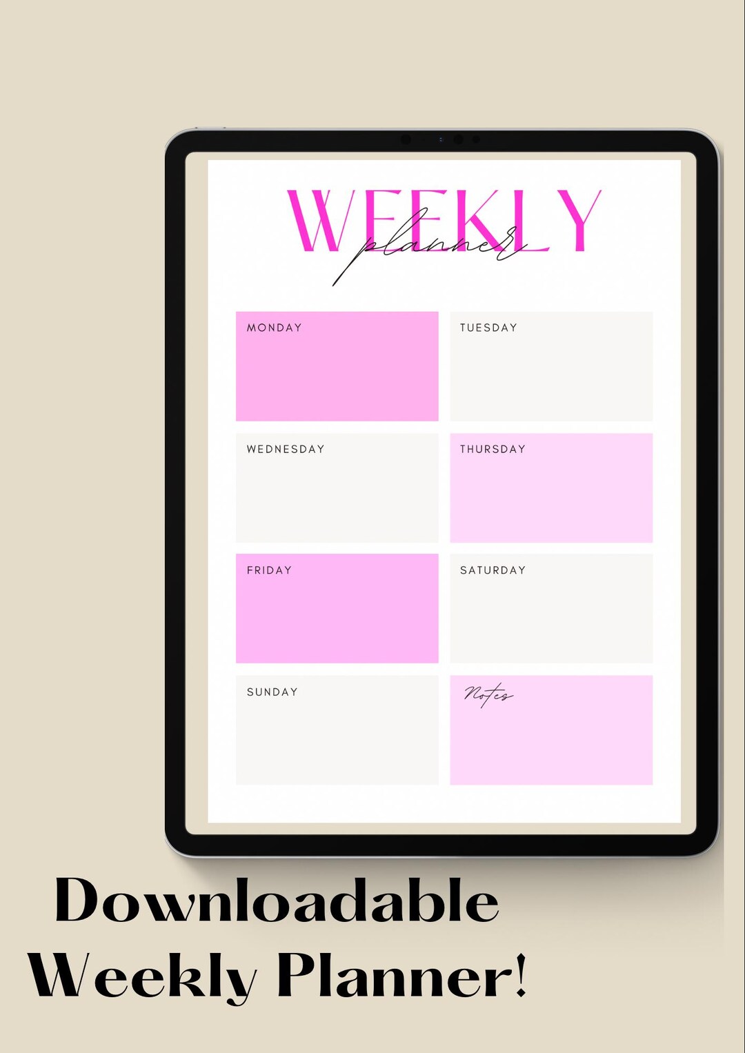 Simple Weekly Downloadable Digital Planned - Etsy