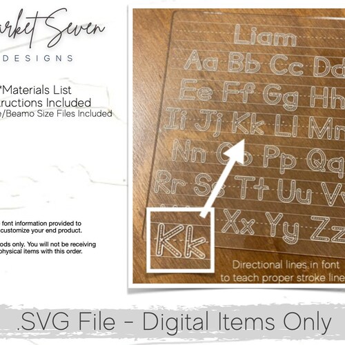 Alphabet Tracing Board SVG File ONLY - Etsy