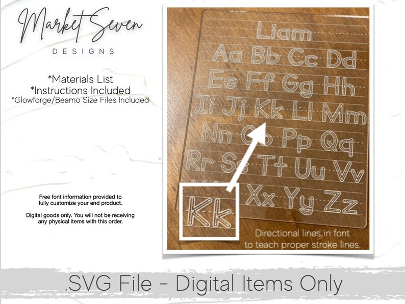 Alphabet Tracing Board - SVG File ONLY - Etsy
