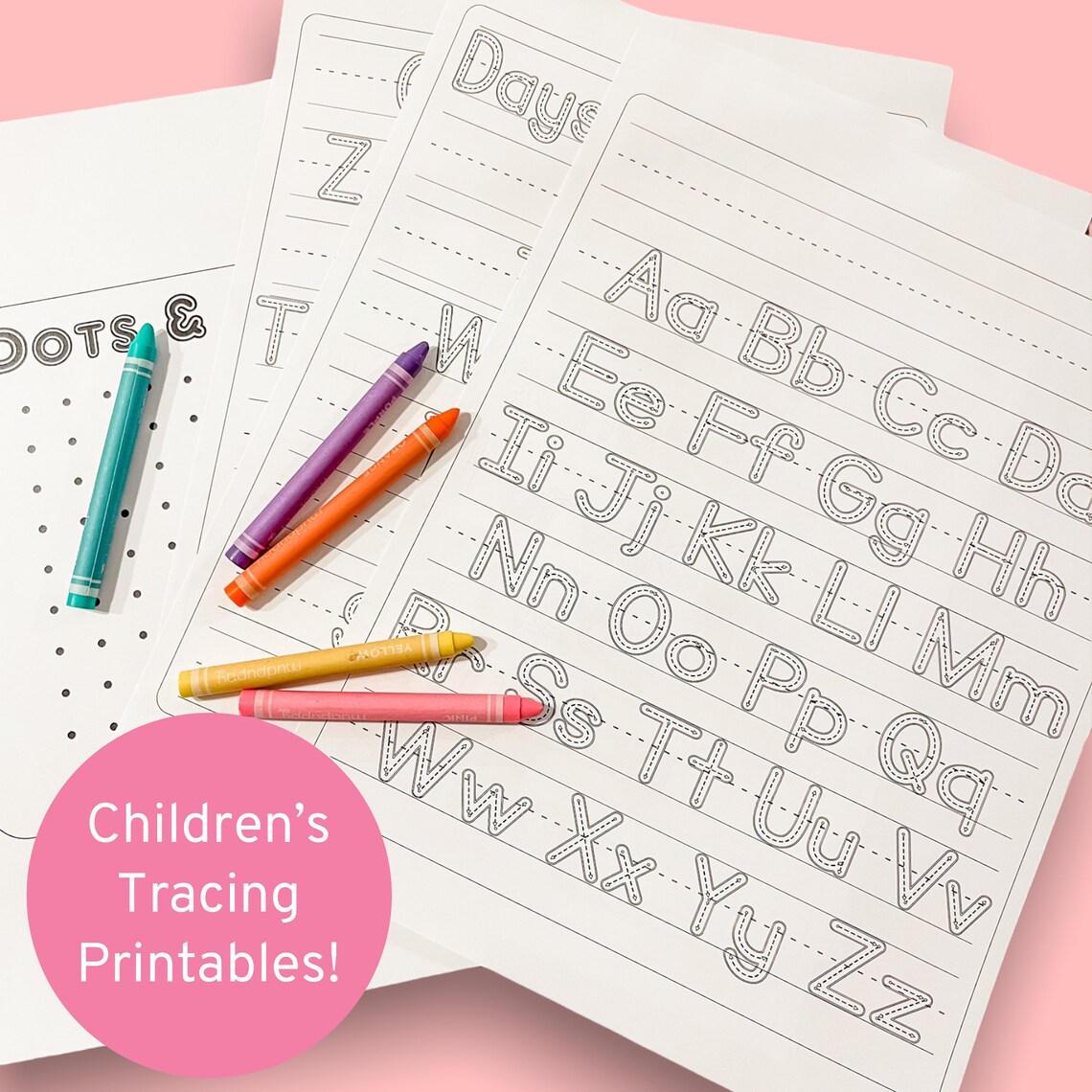 Alphabet / Number & Days of the Week Tracing PRINTABLES! PDF File ONLY ...