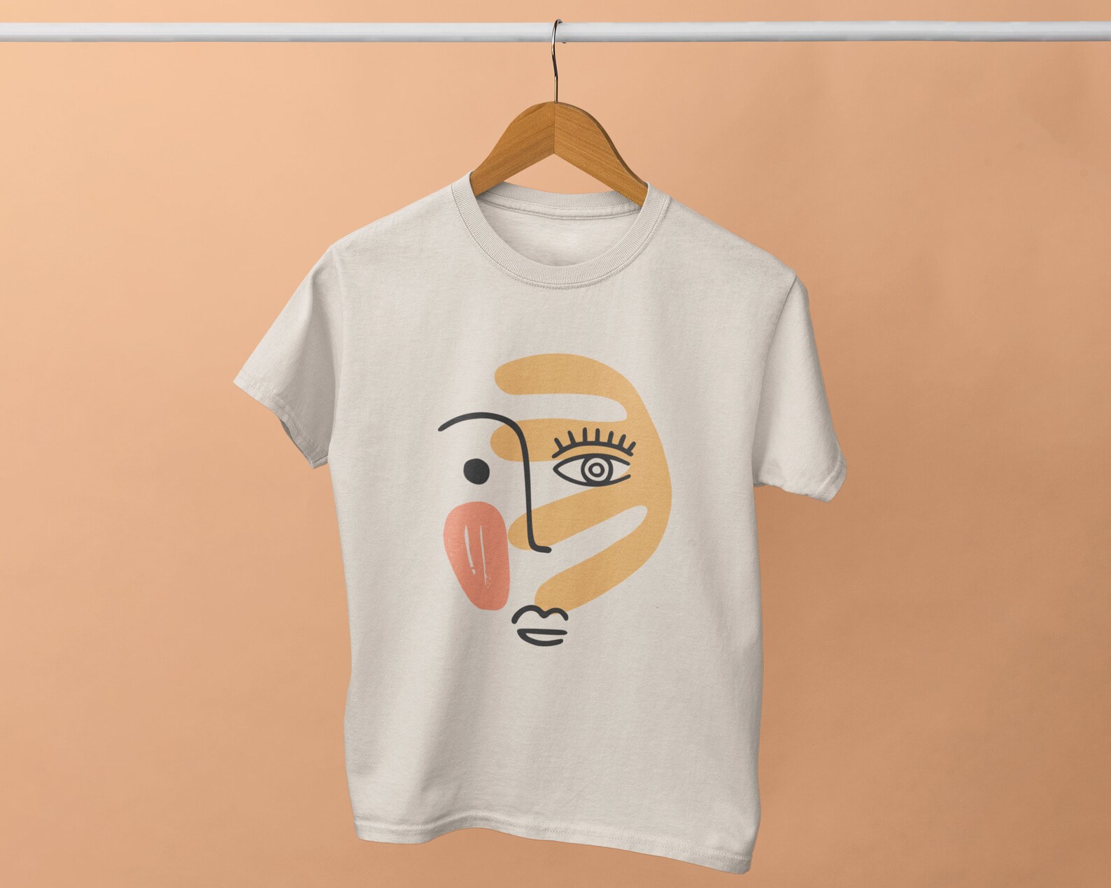 Abstract Face T-shirt | Line Drawing Tee, Abstract Print, Art Shirt ...