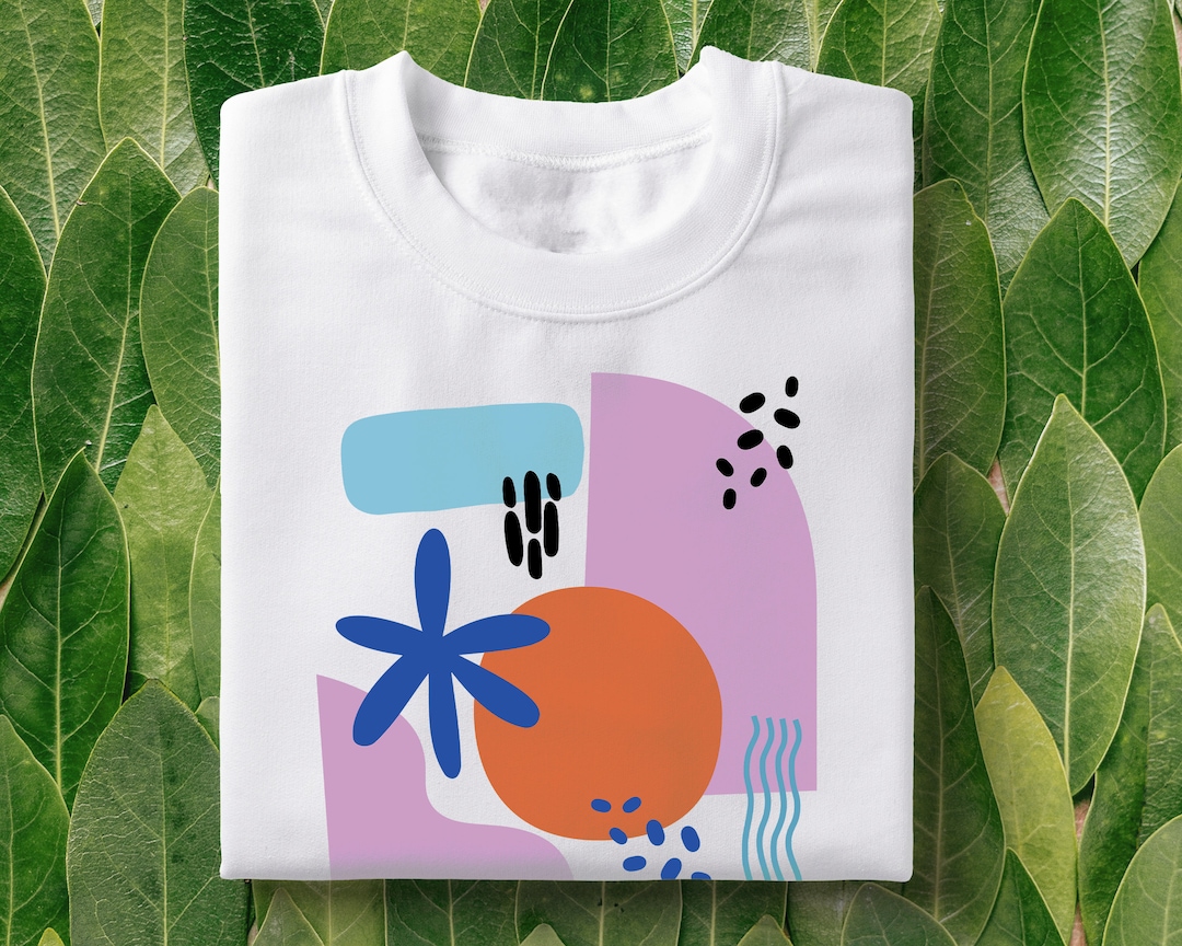 Modern Abstract Art T-shirt: Abstract Shapes Soft Ringspun Cotton Tee ...