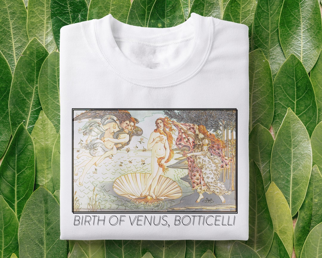 Venus Art Drawing T-shirt, Birth of Venus Tee, Venus Botticelli Tee ...