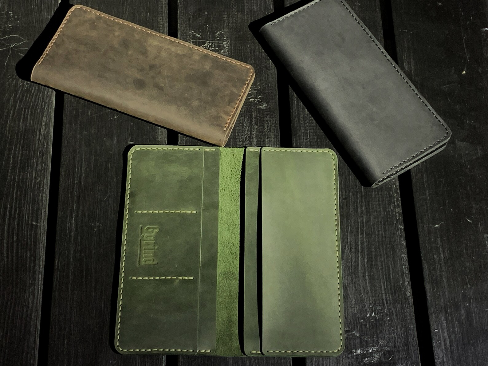 Long Wallet, Man Long Leather Wallet, Personalized Long Bifold Wallet ...