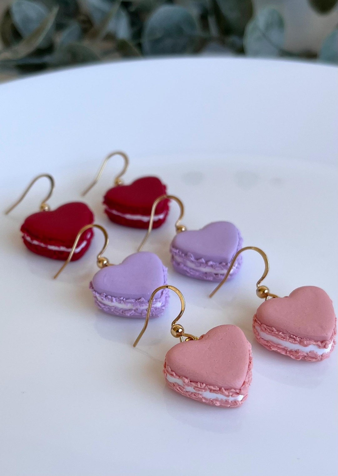 Macaron Clay Earrings, Polymer Clay Macaron Earrings, Handmade Macaron ...