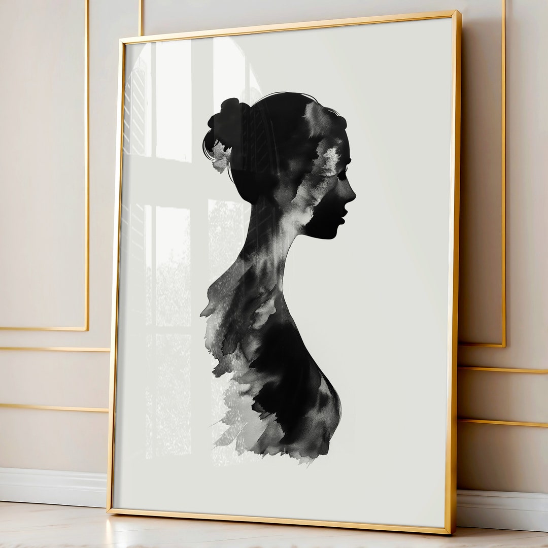 Abstract Silhouette Art Print, Digital Download, Printable Wall Art ...
