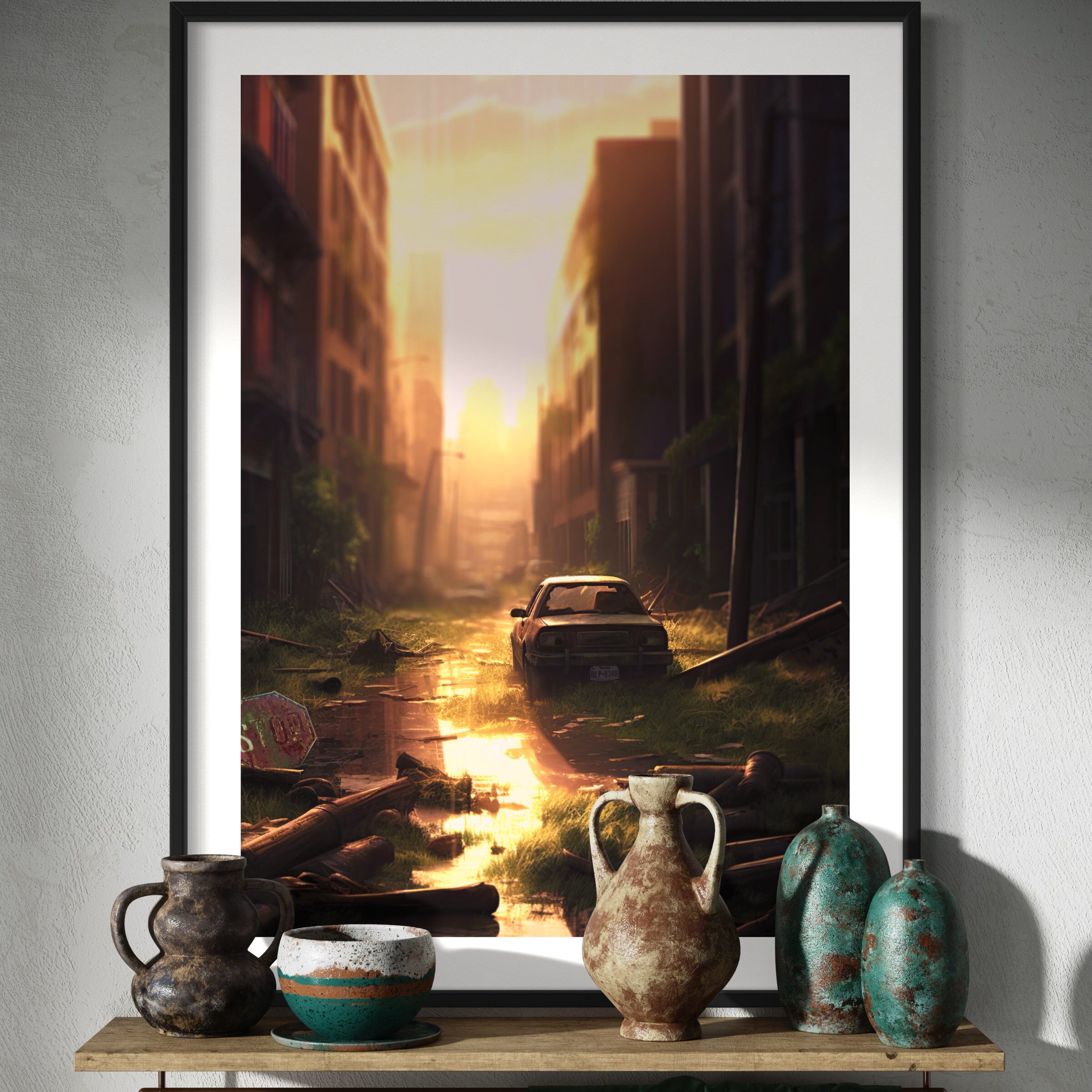 Fallout City Wall Art, Apocalyptic Wasteland Art Print, Dystopian ...
